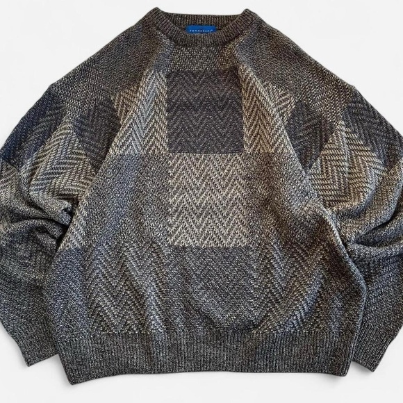 Towncraft | Sweaters | Vintage Towncraft Brown Grey Blend Knit Slouchy ...